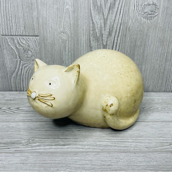 Handmade | Accents | Large Ceramic Glazed Cat Kitten Studio Pottery Cat ...
